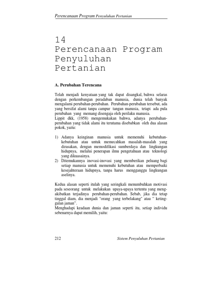 Perencanaan Dan Model Program Penyuluhan | PDF