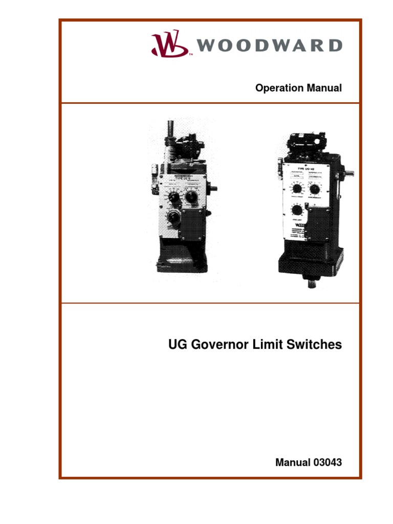 UG Governor Limit Switches: Operation Manual | PDF | Switch ...