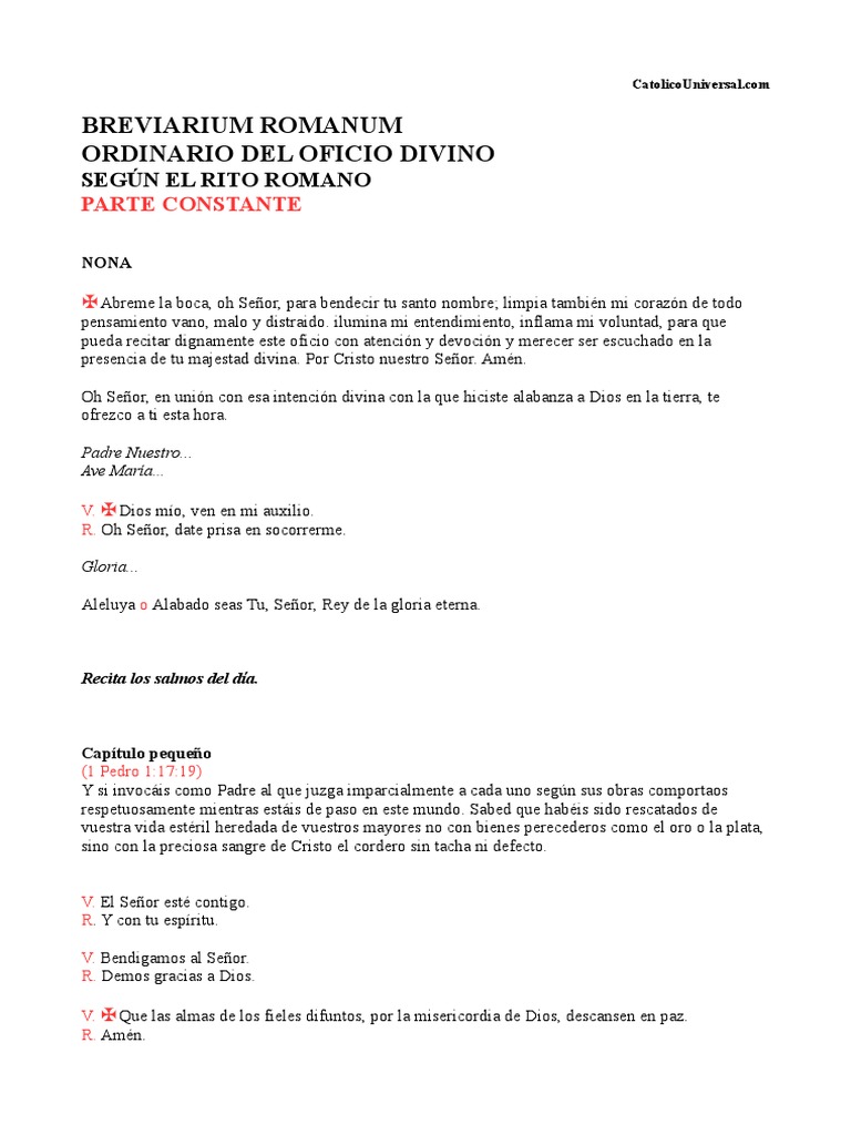 Breviario Romano Parte Constante Nona Pdf
