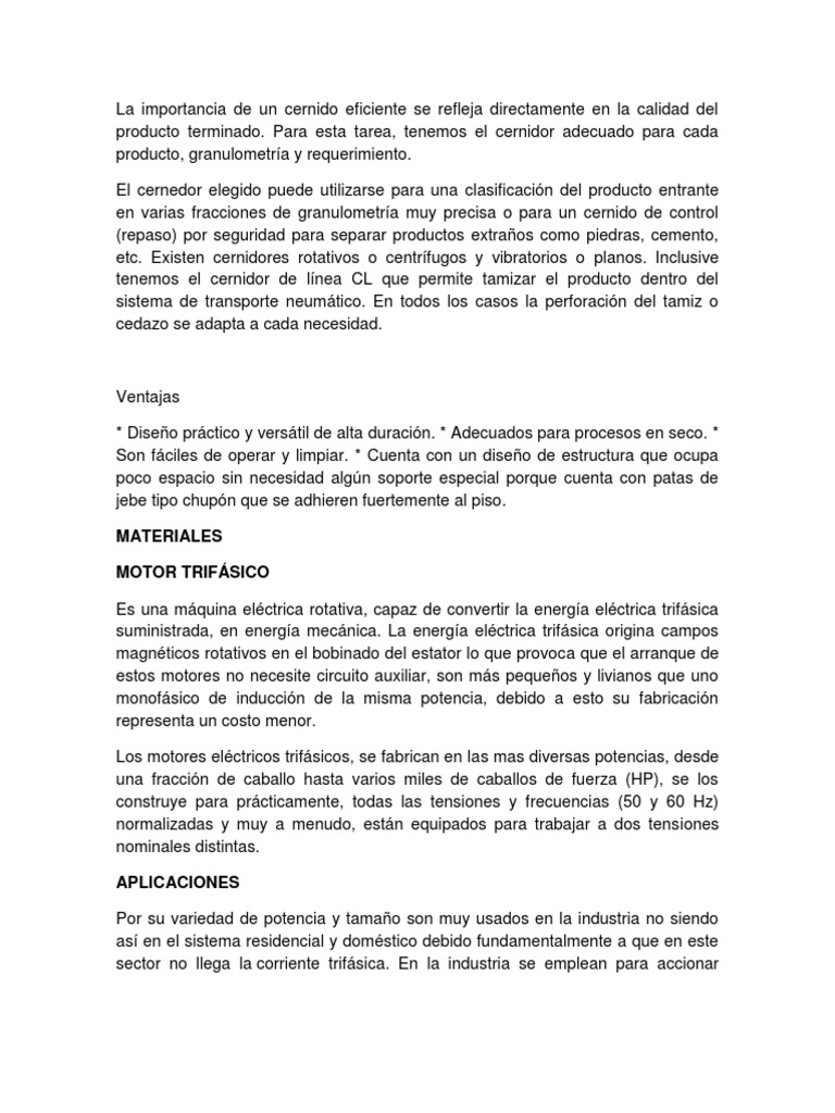 La Importancia de Un Cernido Eficiente Se Refleja Directamente en La ...