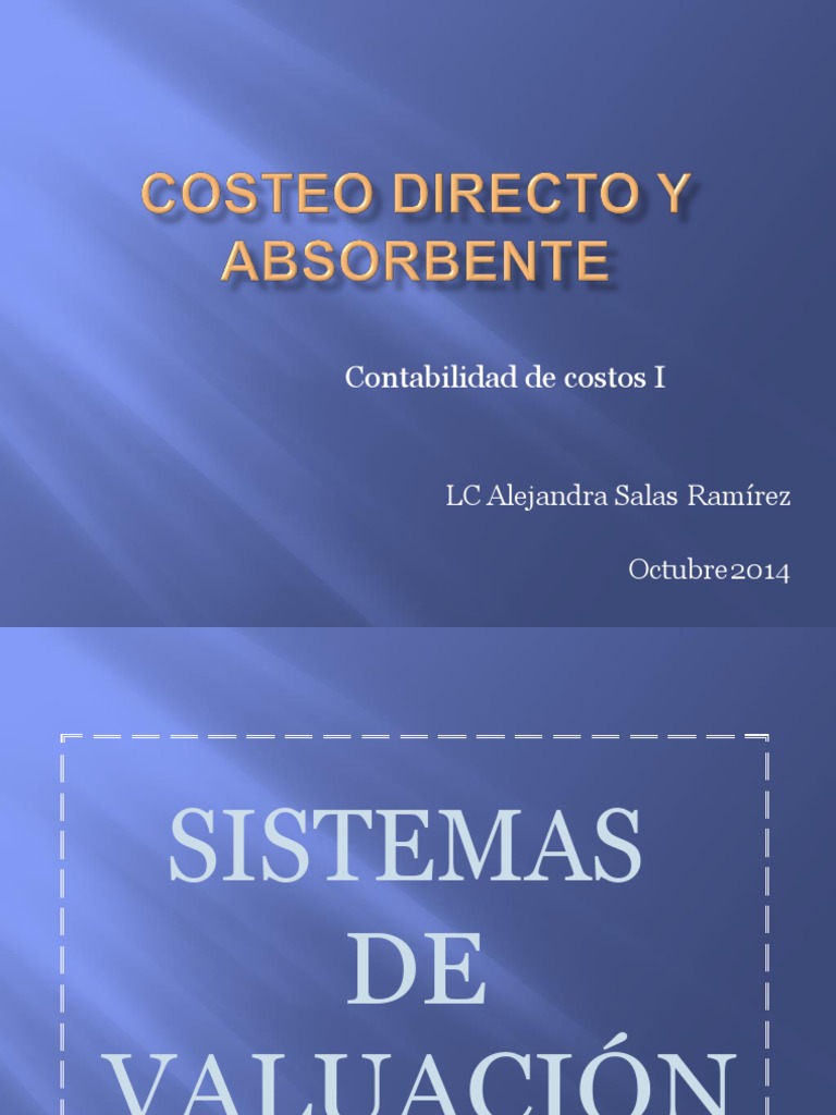 Costeo Directo y Absorbente | PDF | Costo | Presupuesto
