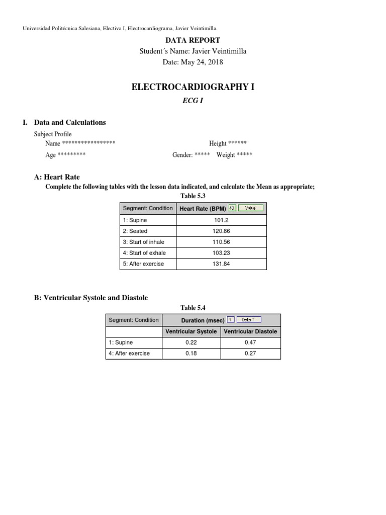 Lesson 5 ECG Biopac | PDF | Heart | Electrocardiography