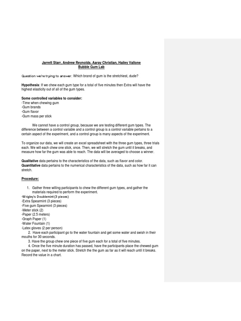 Apes Gum Lab | PDF | Experiment | Quantitative Research