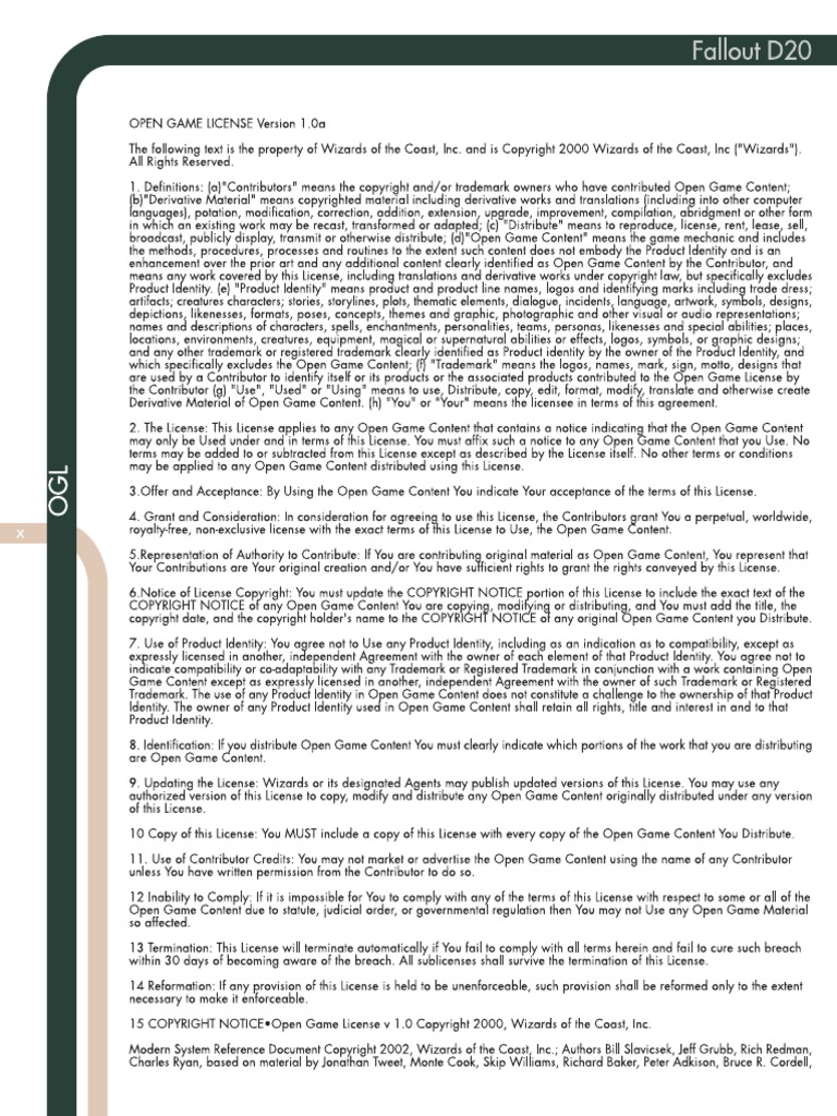 Fallout d20 Rules | PDF