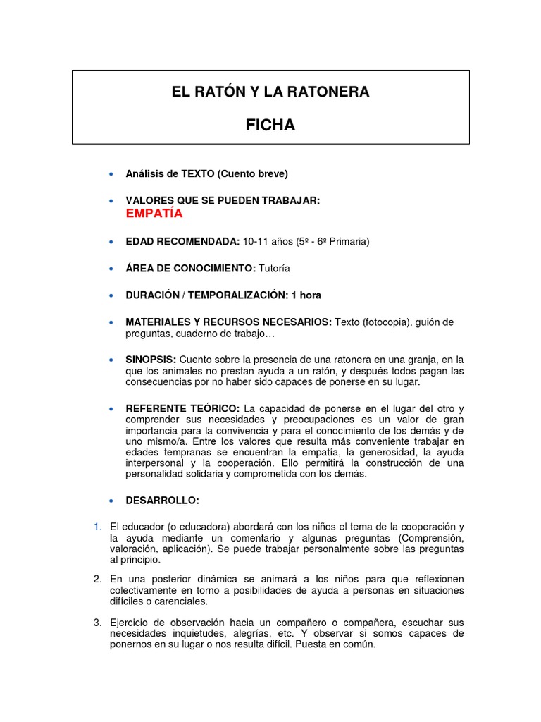 El Ratón y La Ratonera | PDF