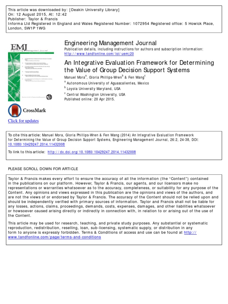 Engineering Management Journal: Click For Updates | PDF | Design ...