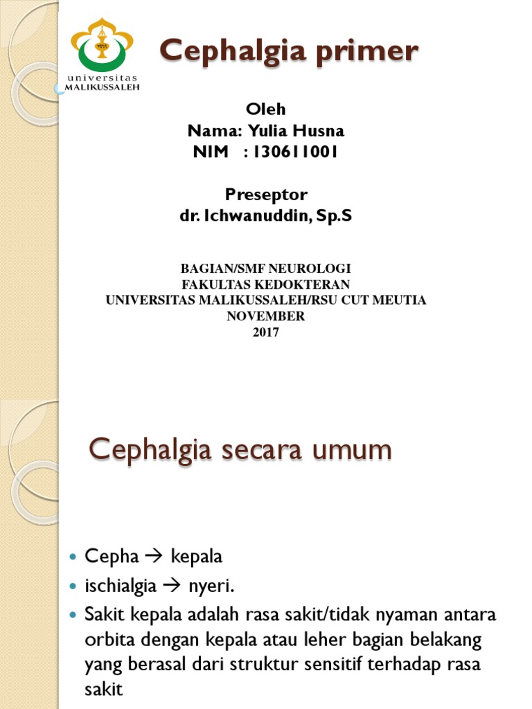 Cephalgia Primer | PDF