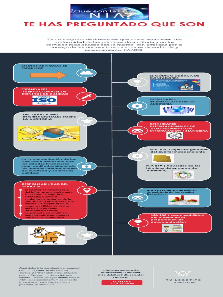 Infografía de Las NIA | PDF | Contralor | Calidad (comercial)