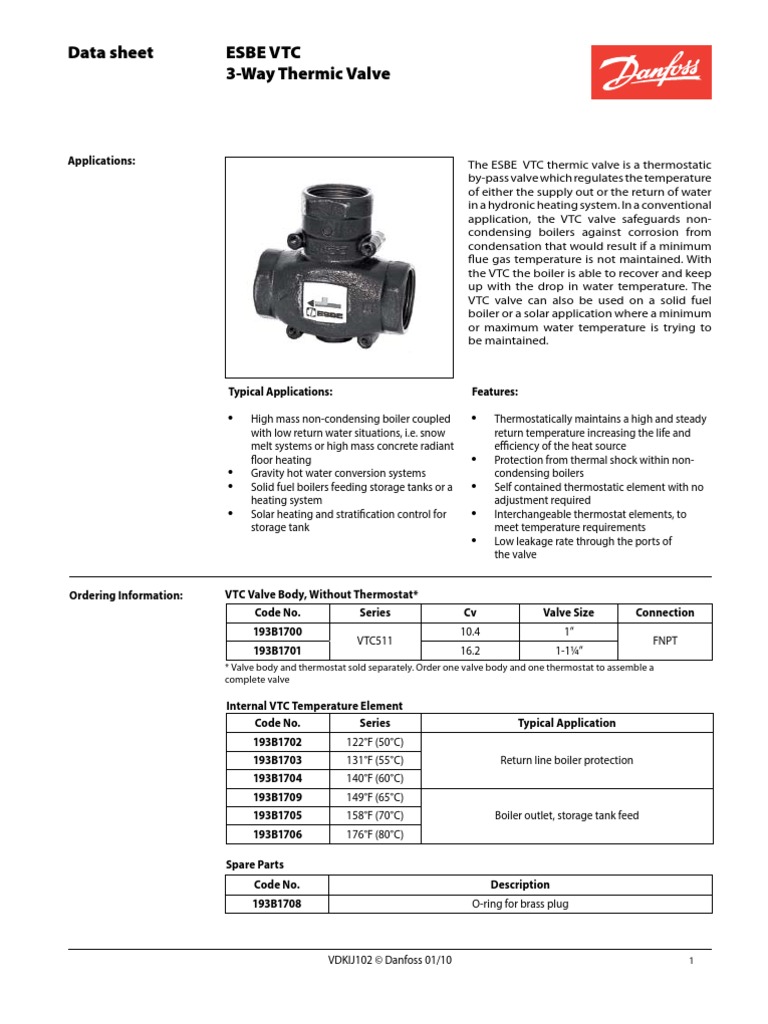 DanfossVTC Datasheet | PDF
