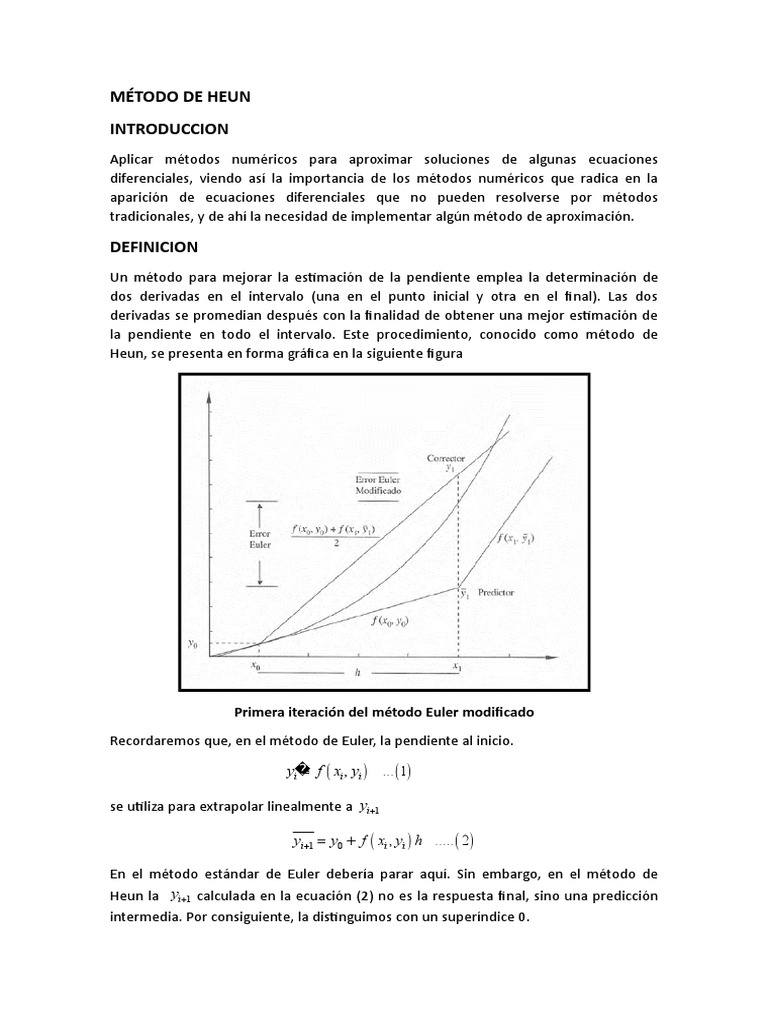 Metodo de Heun | PDF | Análisis numérico | Ecuaciones