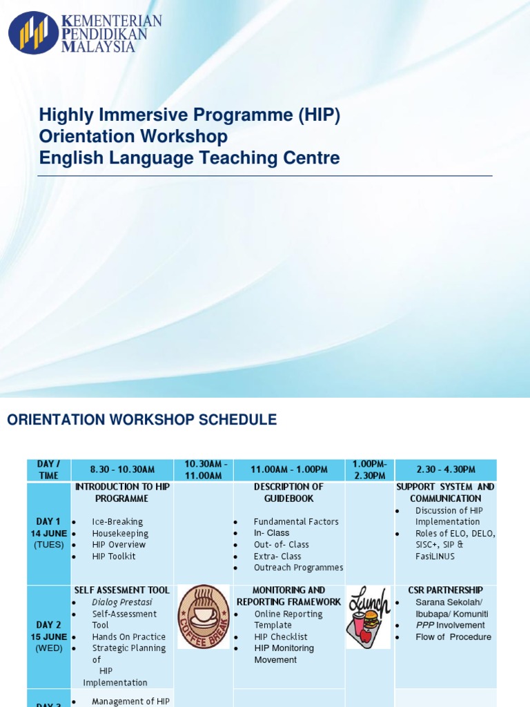 Highly Immersive Programme (HIP) Orientation Workshop English Language ...