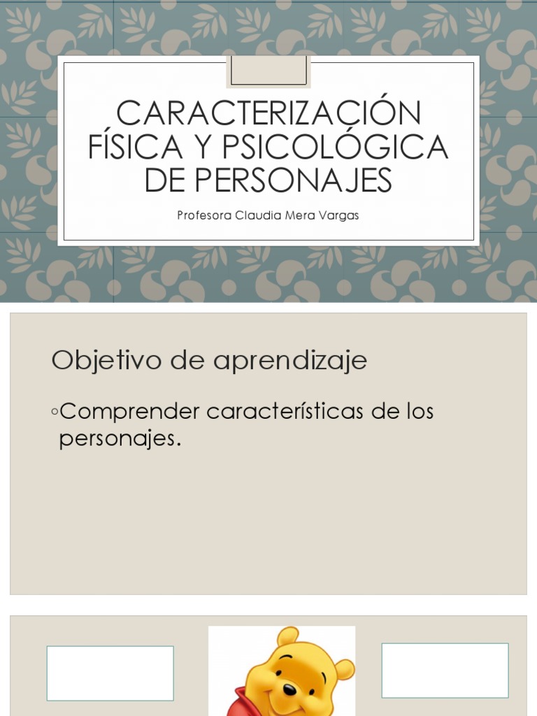 CARACTERIZACIÓN FÍSICA Y PSICOLÓGICA DE PERSONAJES.pptx | Pelo ...