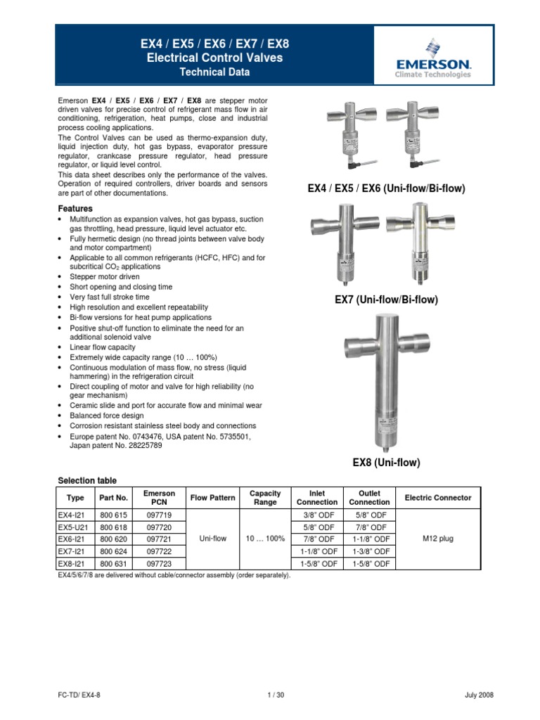 ALCO EX4-8 Technical Data | PDF | Valve | Liquids