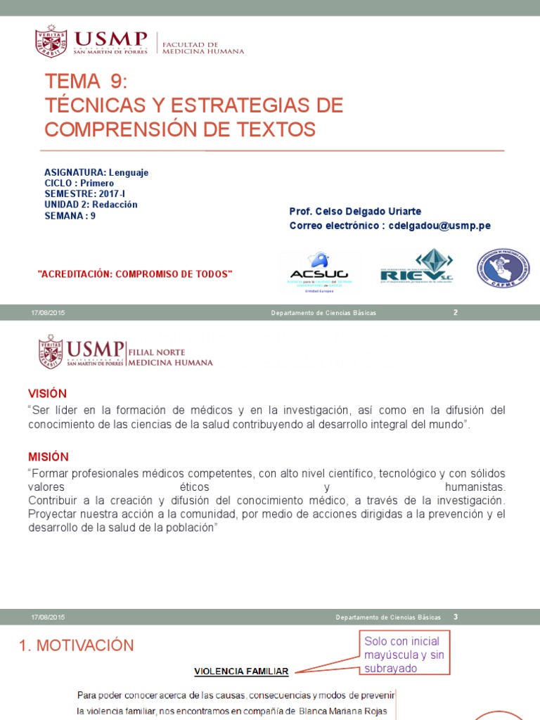 Semana 9-Técnicas y Estrategias de Comprensión de Textos | PDF ...