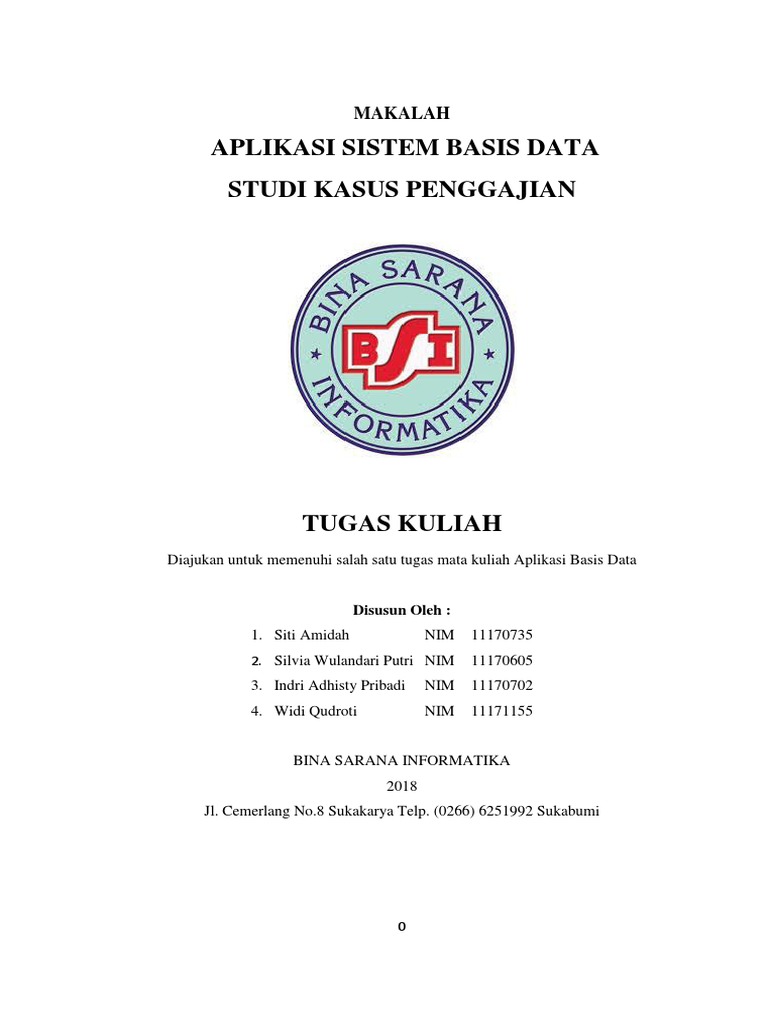Makalah Aplikasi Basis Data | PDF | Bisnis | Komputer