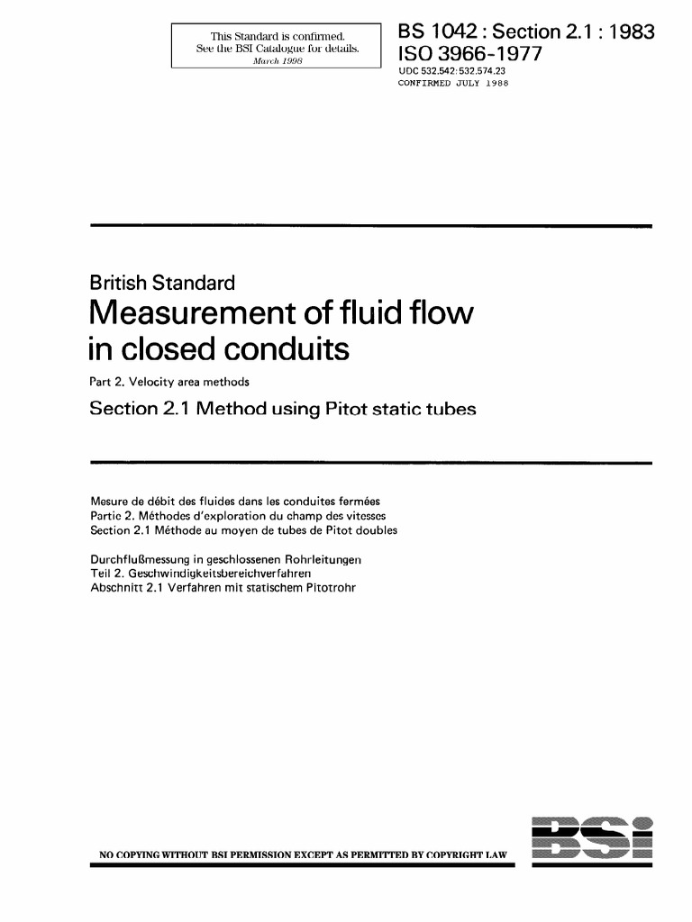 Velocity Area Methods-Section 2.1-Method Using Pitot Static Tubes) PDF ...