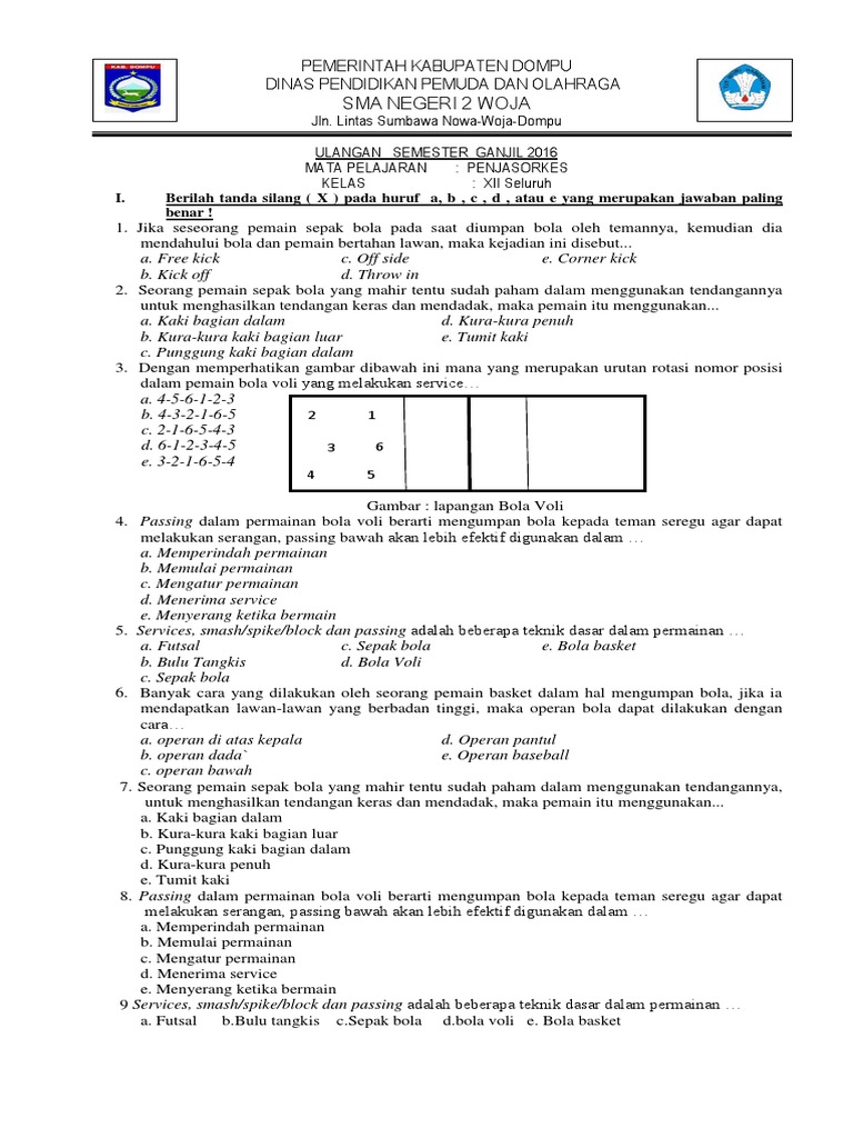 Soal Penjas Ulangan Semester Ganjil Kls Xii | PDF