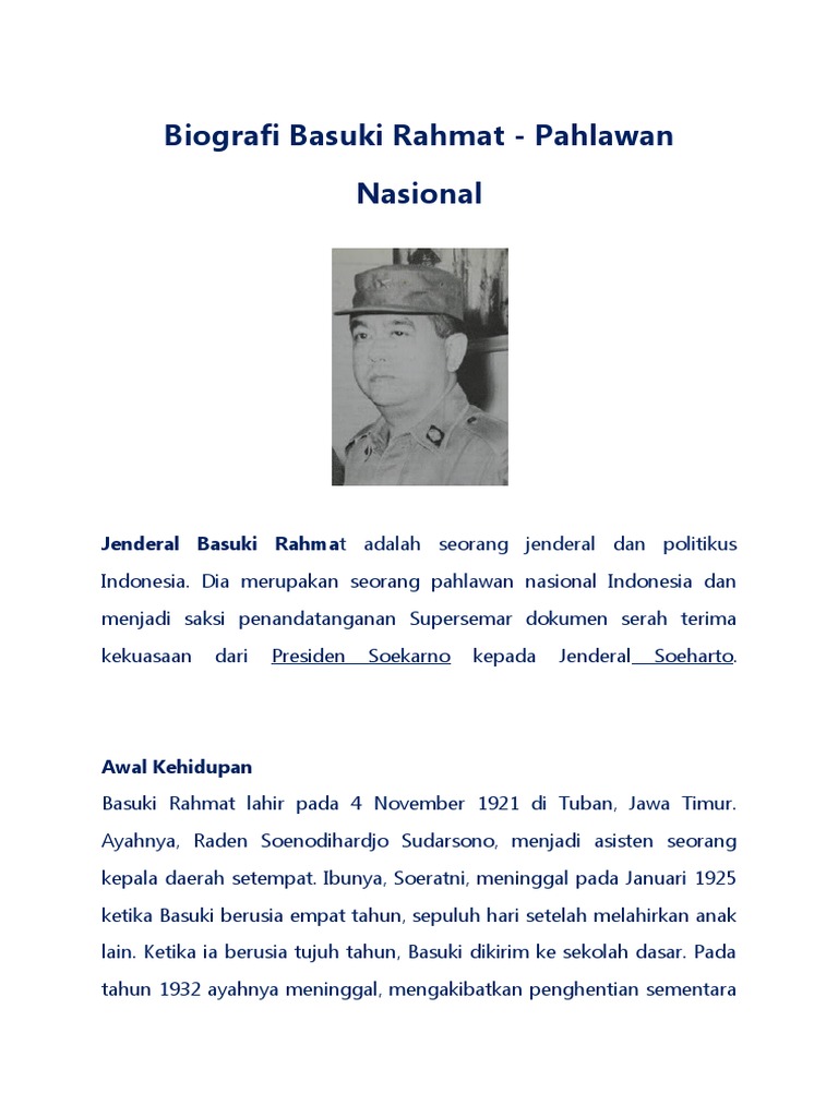 Biografi Basuki Rahmat | PDF