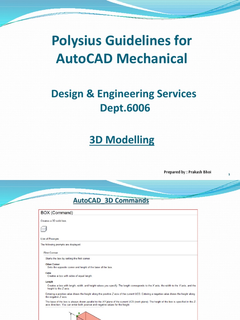 Autocad Training 2014 - 3D1 | PDF