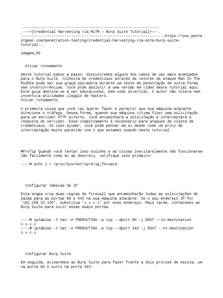 Credential Harvesting Via MiTM Burp Suite Tutorial | PDF | Proxy Server | Internet Protocols