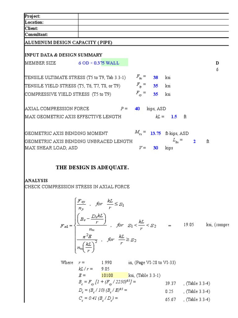 Aluminum Design | PDF | Stress (Mechanics) | Classical Mechanics