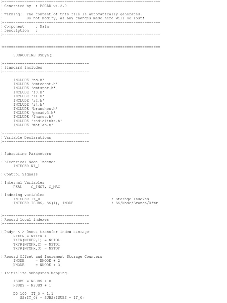 Pscad 1 | PDF | Subroutine | Software Development