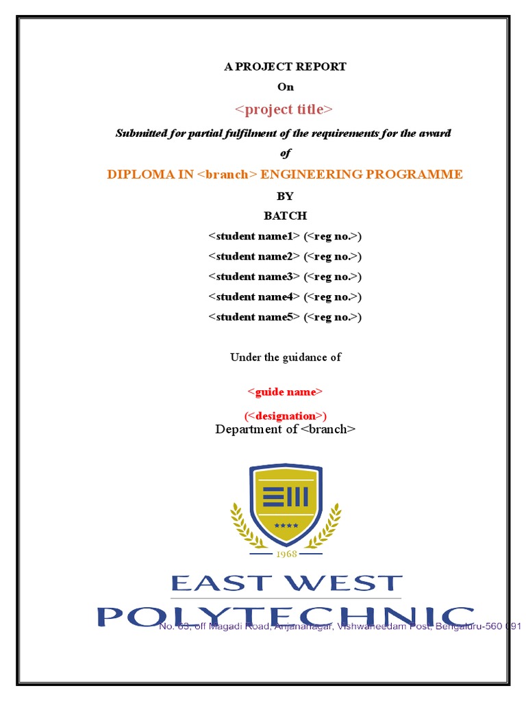 Project Front Cover Pages | PDF | Diploma | Qualifications