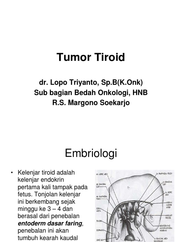 Tumor Tiroid: Dr. Lopo Triyanto, SP.B (K.Onk) Sub Bagian Bedah Onkologi ...