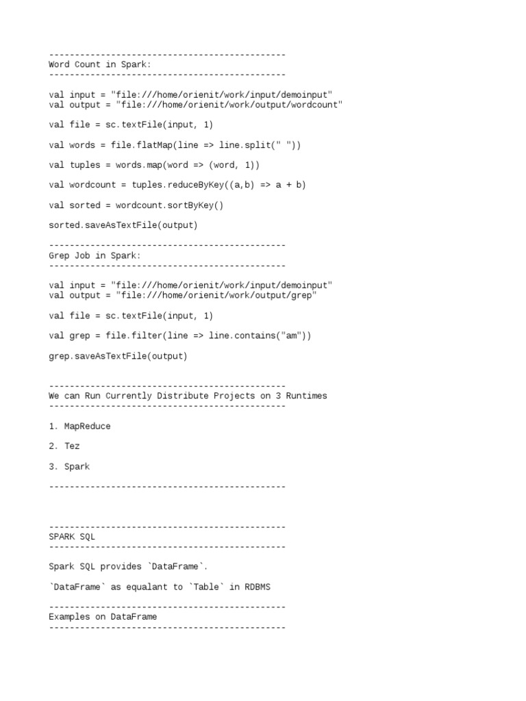 Spark And Scala 2 Pdf Apache Spark Comma Separated Values