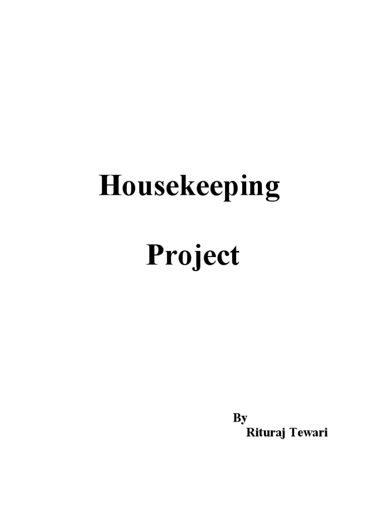 House Keeping Project | PDF | Housekeeping | Clothes Dryer