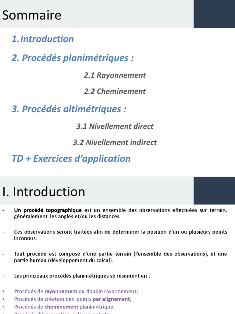 Cours TG - Chap4 - Procédés Topo - Def | PDF | Géodésie | Visualisation (Graphisme)