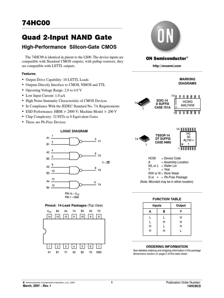 74hc00.PDF Datasheet | PDF | Cmos | Electrical Engineering