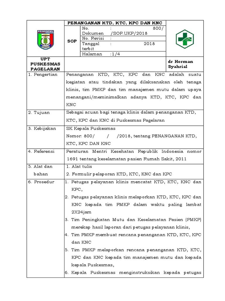 Sop KTD KTC (Repaired) | PDF