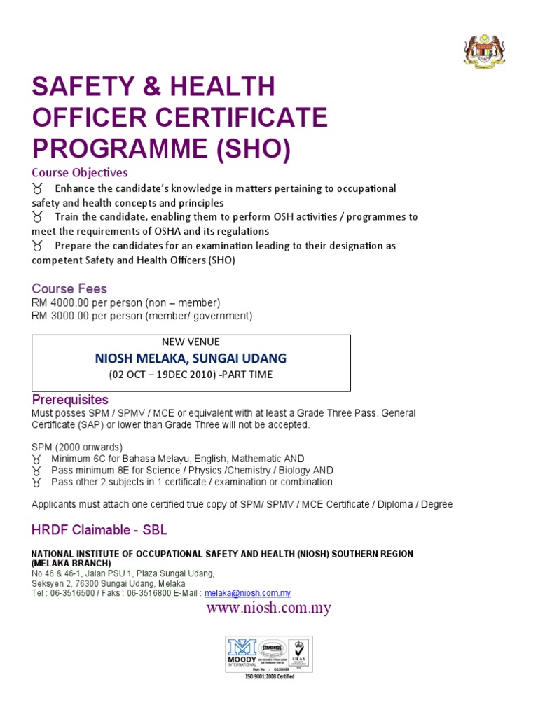 SHO Certificate Programme Details | PDF | Technology & Engineering