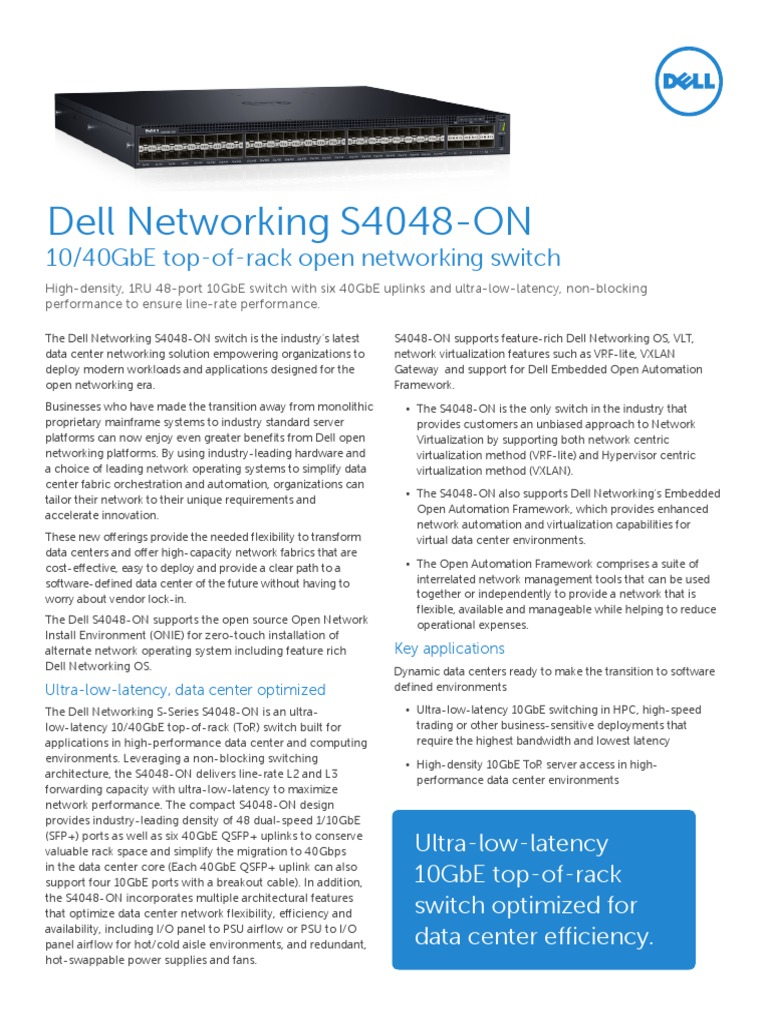Dell 4048 Datasheet | PDF | I Pv6 | Computer Network