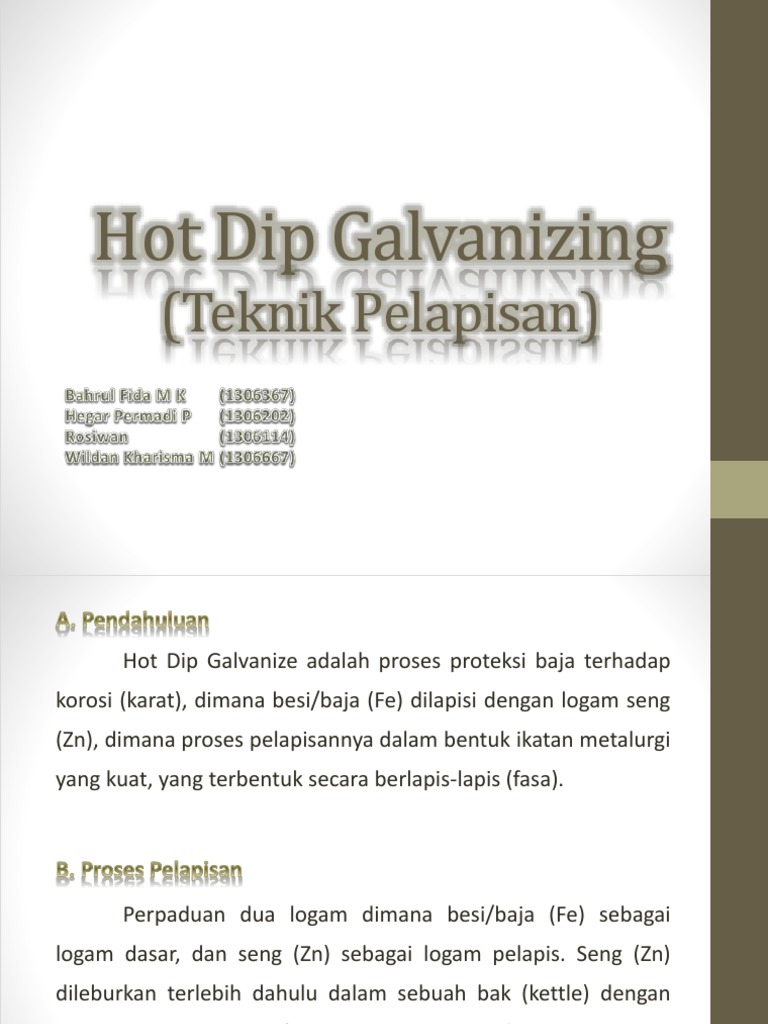 Proses Hot Dip Galvanizing Besi | PDF