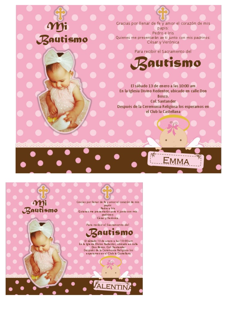Kit Bautizo Marron y Rosa Con Angelita Parte I | PDF | Bautismo | Convenciones sociales