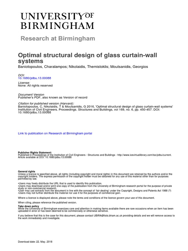 Curtain Wall Design | PDF | Strength Of Materials | License