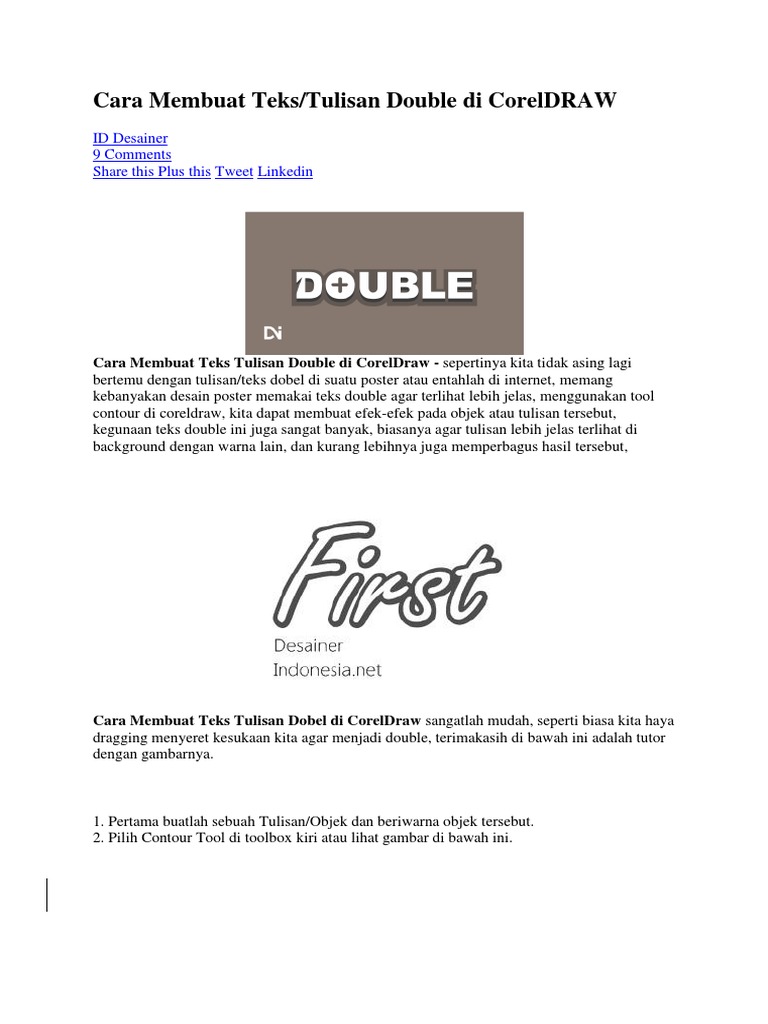 Cara Tulisan Double Di Corel | PDF