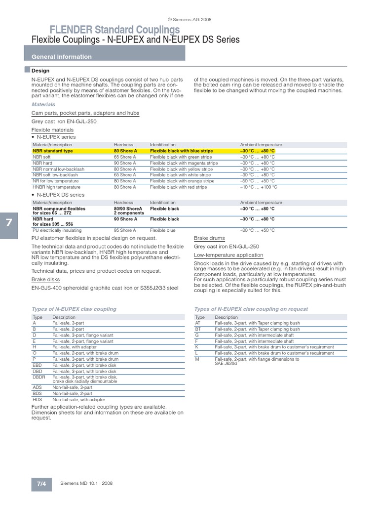 FLENDER Standard Couplings: Flexible Couplings - N-EUPEX and N-EUPEX DS Series | PDF ...