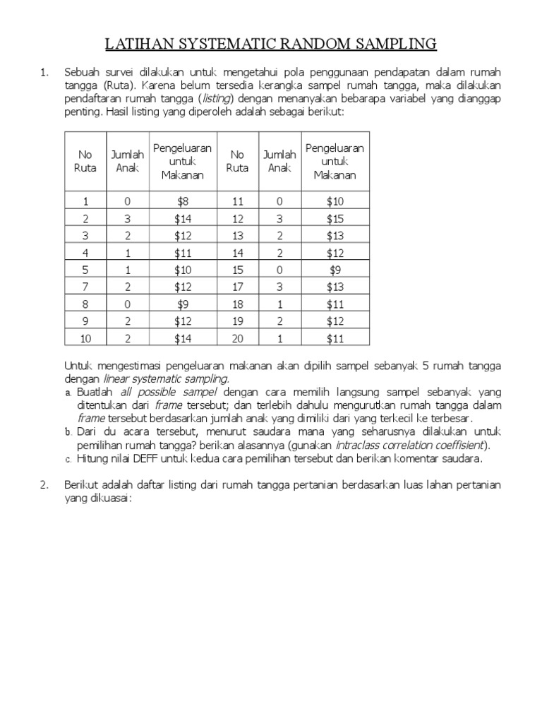 Latihan Systematic Random Sampling2 | PDF | Statistics | Teaching Mathematics