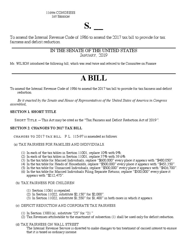 Wilson Tax Bill | PDF