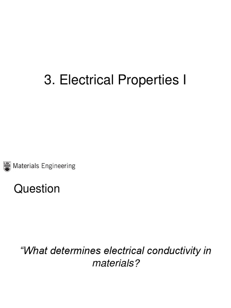 Understanding Electrical Conductivity | PDF | Valence And Conduction ...