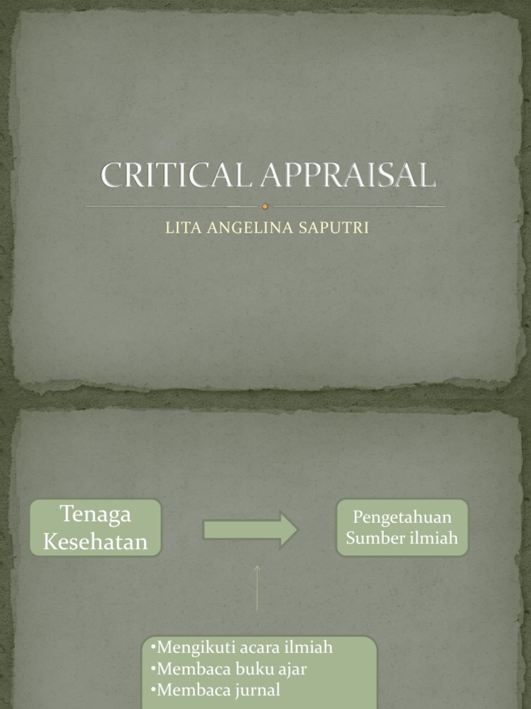 Critical Appraisal | PDF | Health Sciences | Evidence