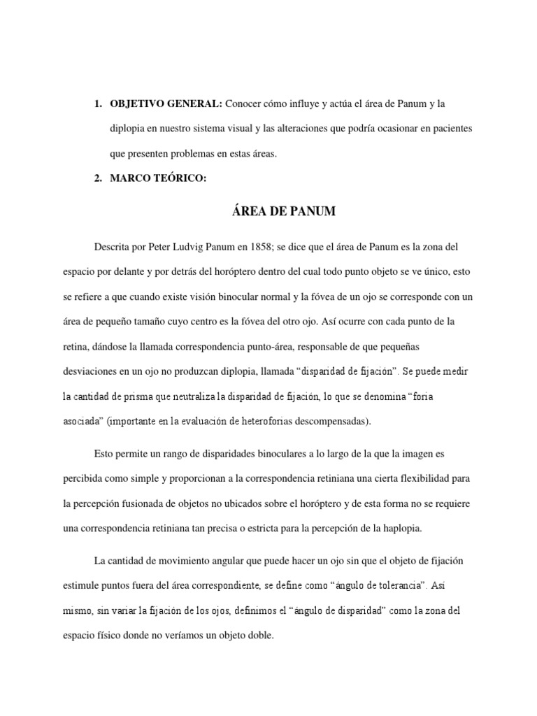 Area de Panum | PDF | Percepción visual | Percepción
