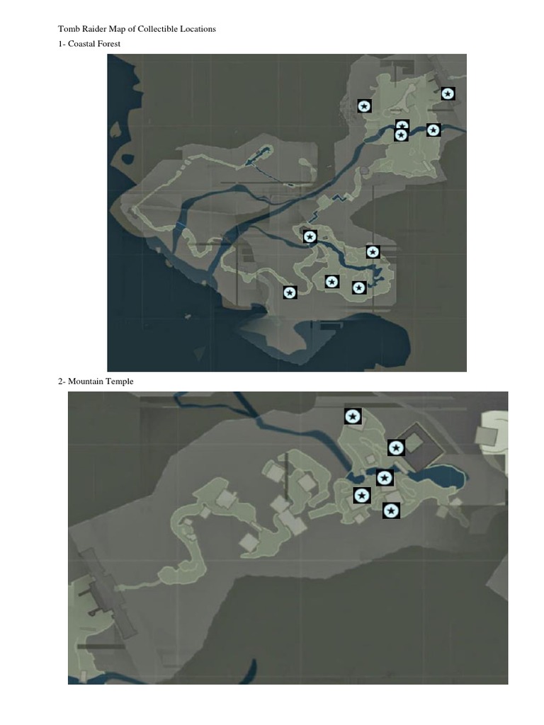 Tomb Raider Map of Collectible Locations | PDF