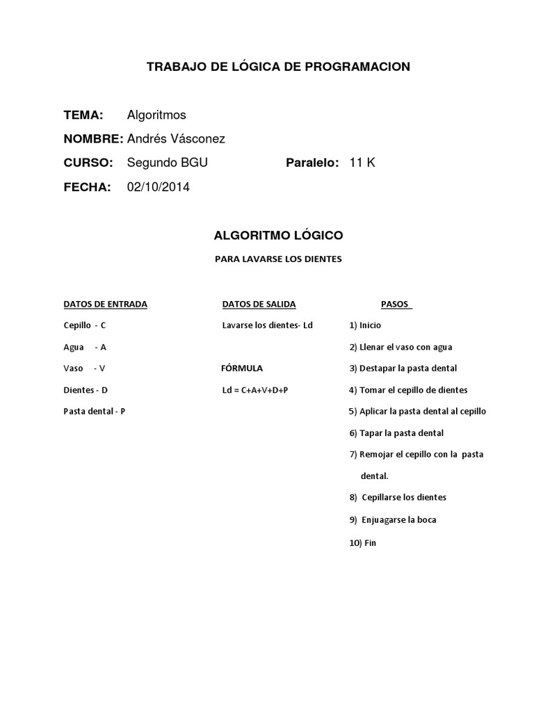 Algoritmo Lógico | PDF