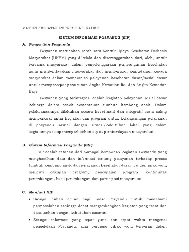 Materi Refreshing Kader | PDF