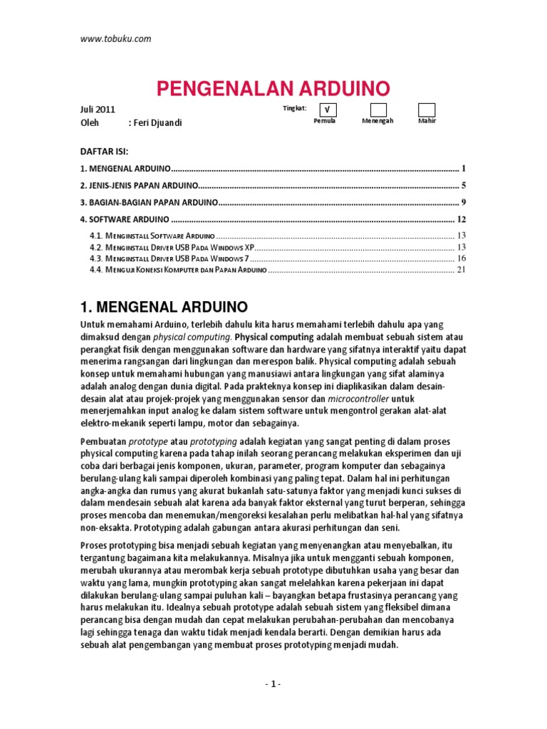 Arduino Pengenalan PDF | PDF