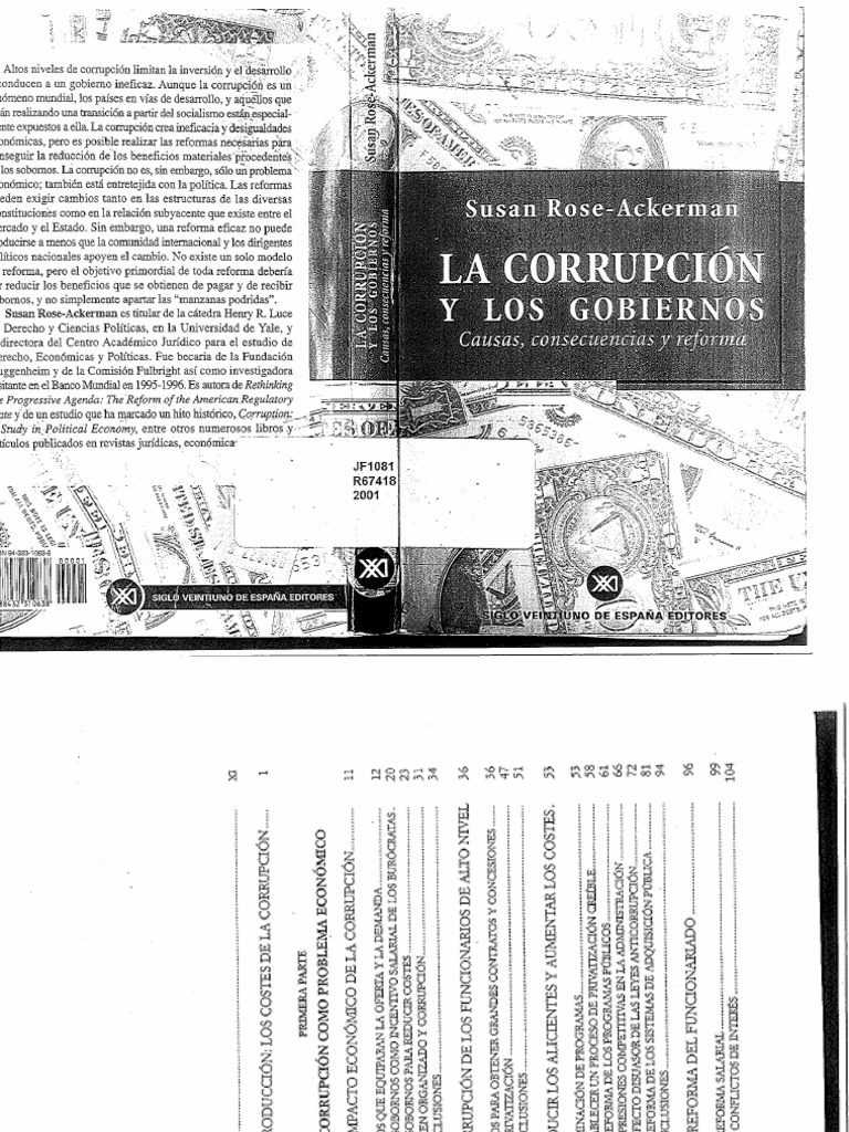 Rose-Ackerman. La Corrupción y Los Gobiernos PDF | PDF